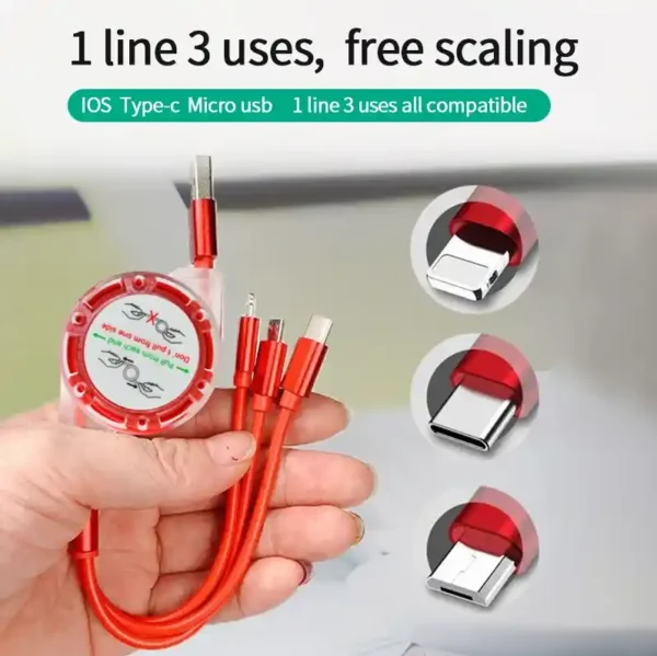 3-in-1 Retractable Fast Charging Cable - Find Me Store